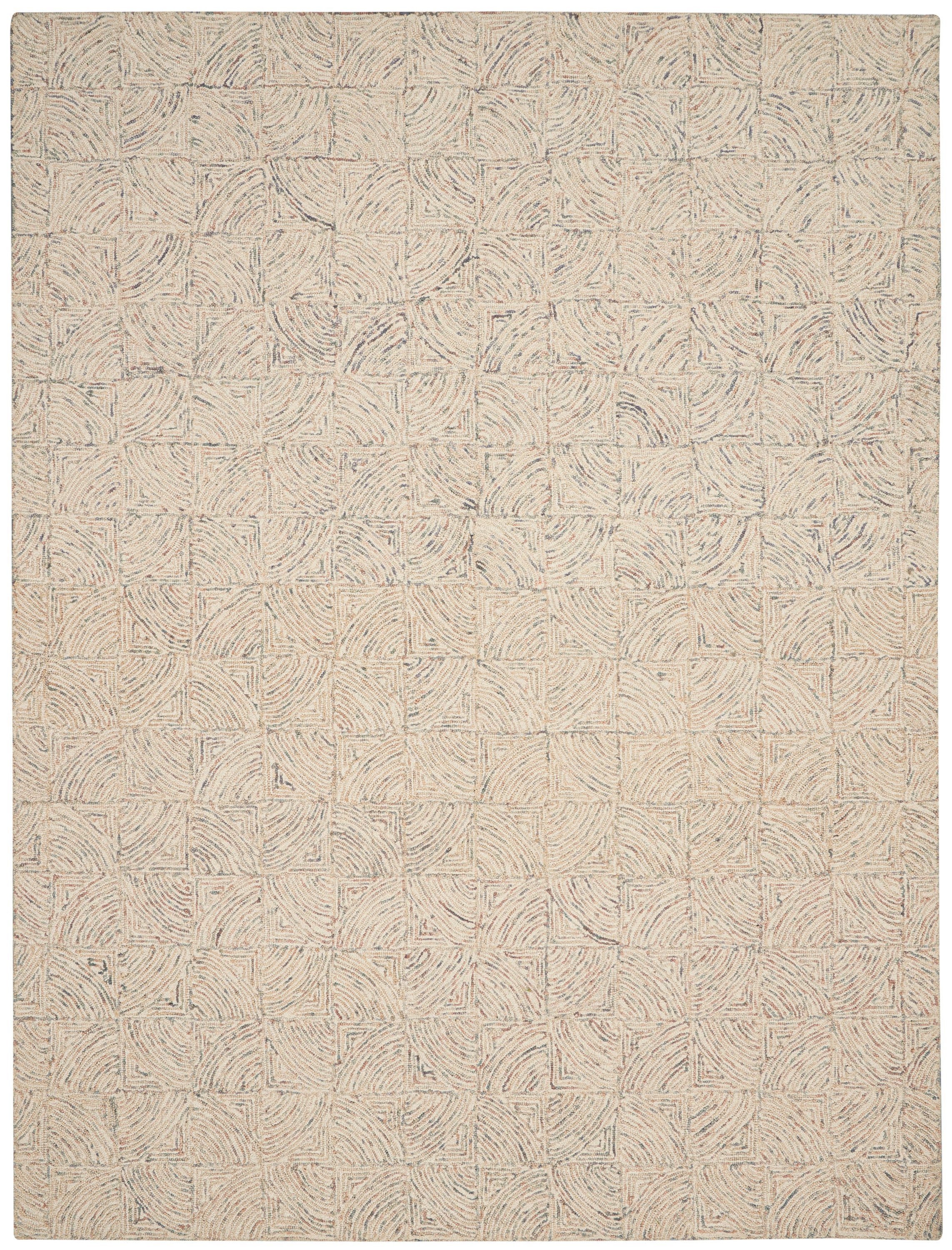 Nourison Home Interlock ITL05 Ivory Multi Contemporary Tufted Rug ...