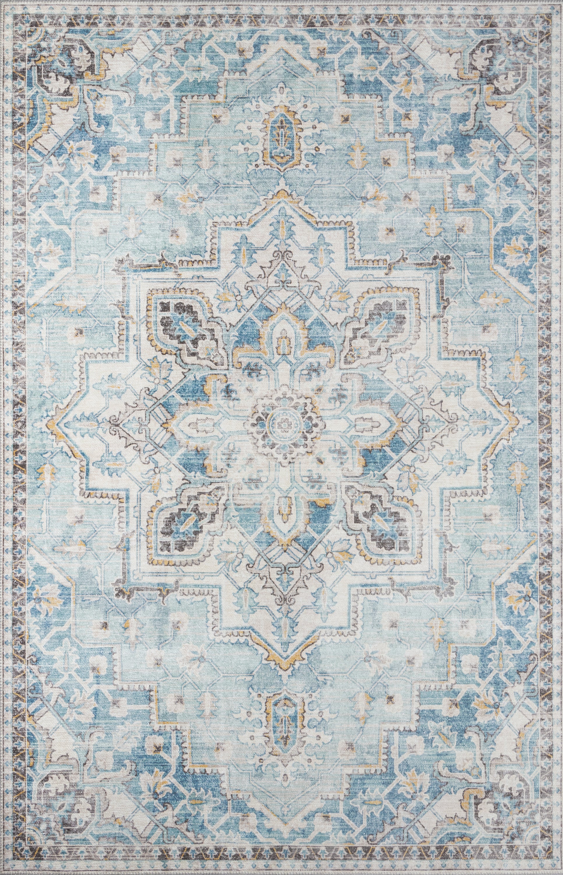 Momeni Afshar AFS32 Light Blue Traditional Machine Made Rug – Atlanta ...