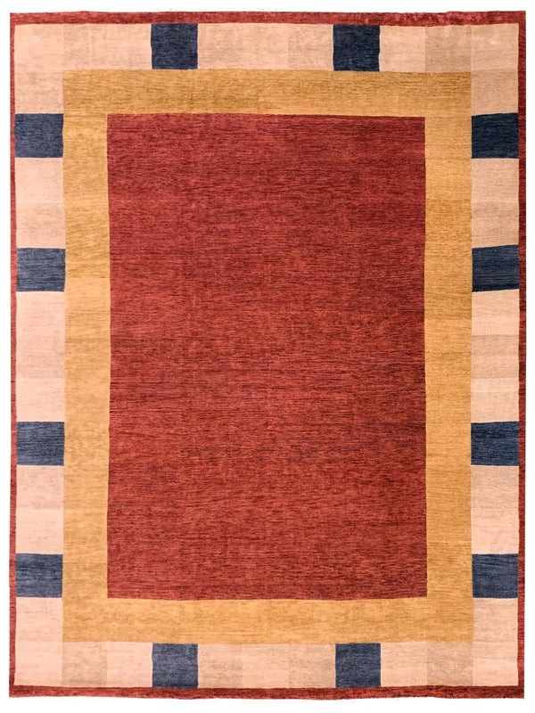 Lorraine Red Multi Modern Knotted Rug | Handmade Wool Carpets – Atlanta ...