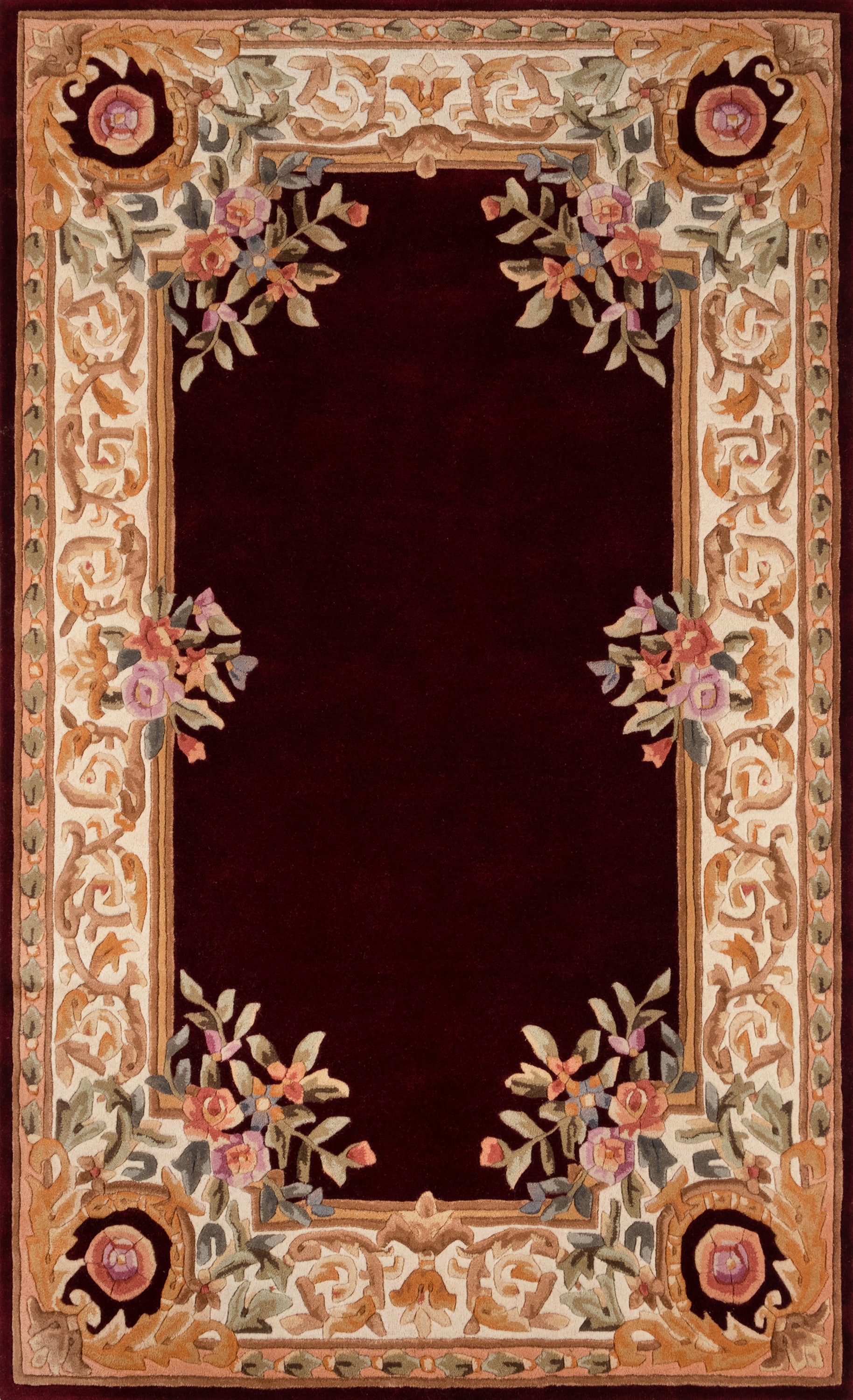 Momeni Harmony India HAI-7 Burgundy Transitional Hand Tufted Rug ...