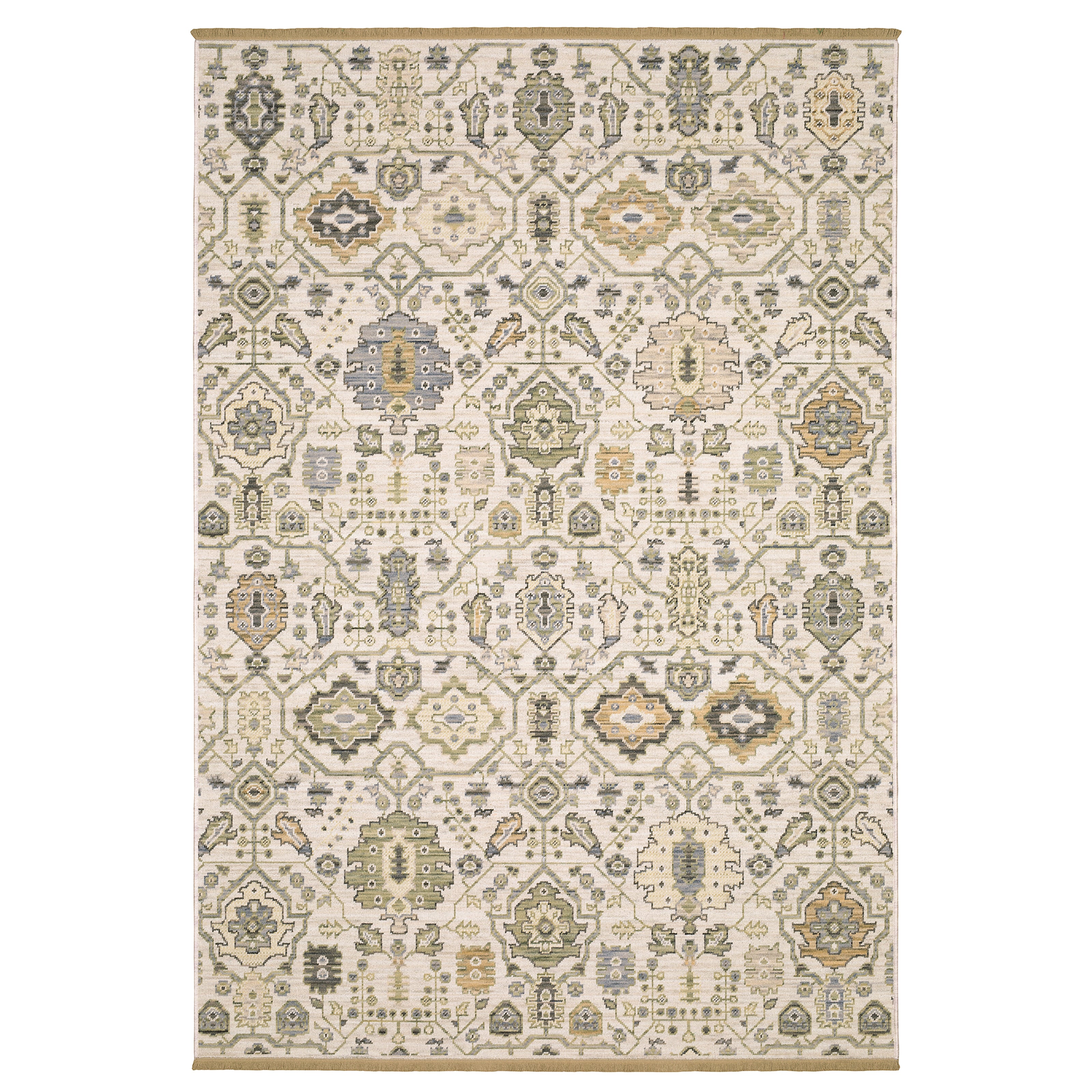 Oriental Weavers Acacia ACA16 Ivory Gold Traditional Machine Woven Rug ...