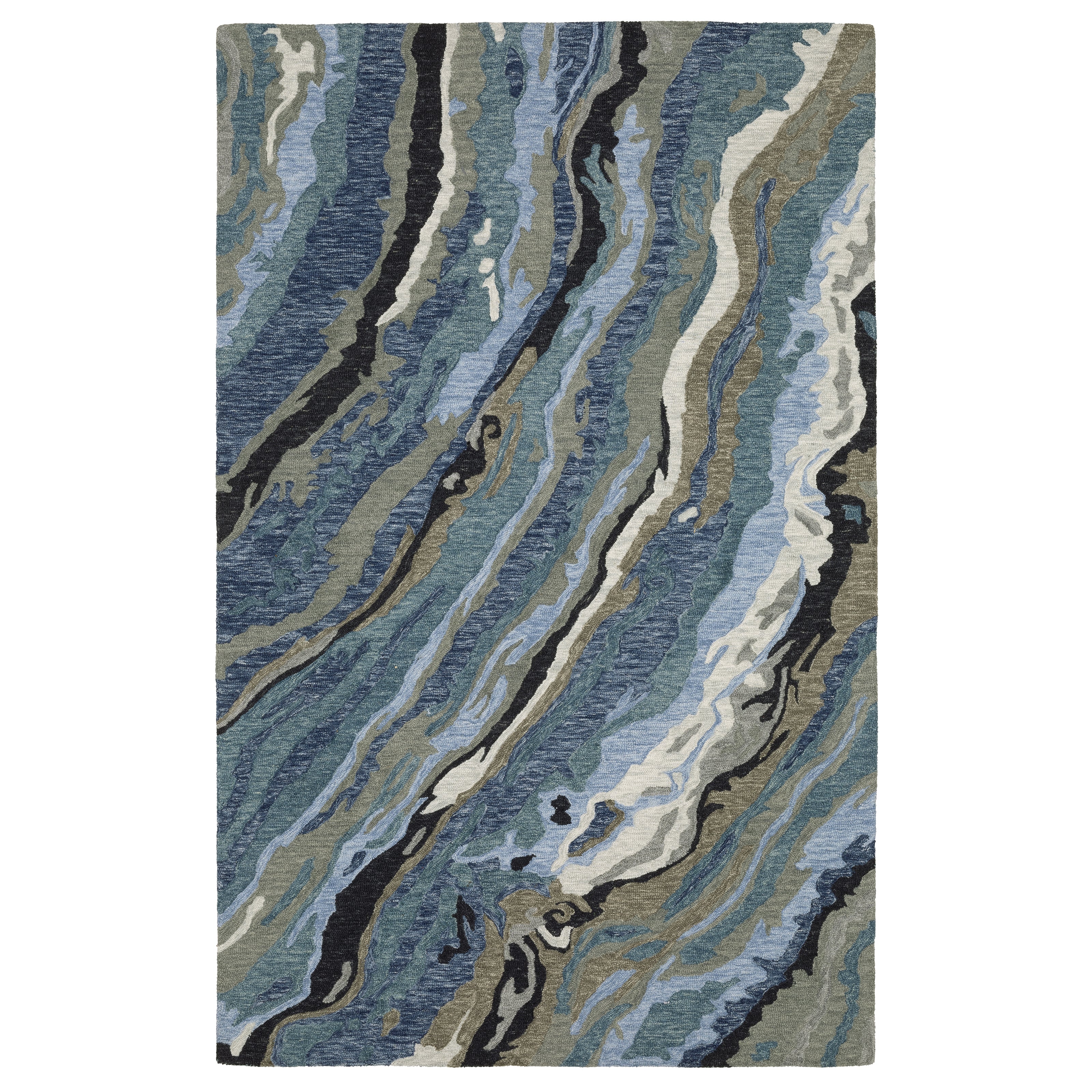Oriental Weavers Kipton KIP03 Blue Teal Modern & Contemporary Hand-tuf ...