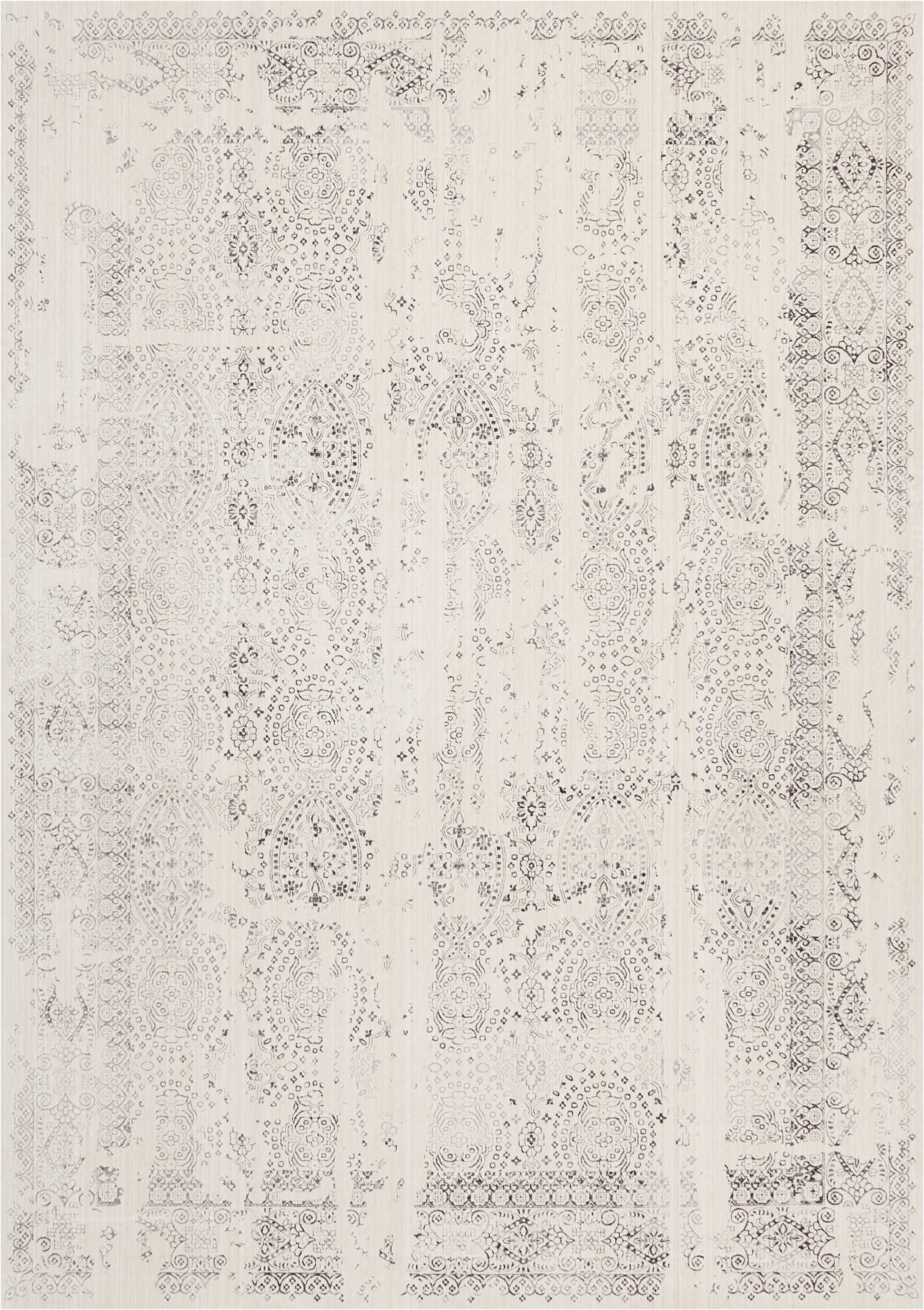 Nourison Home Silver Screen KI344 Ivory Grey Transitional Loom-woven R ...